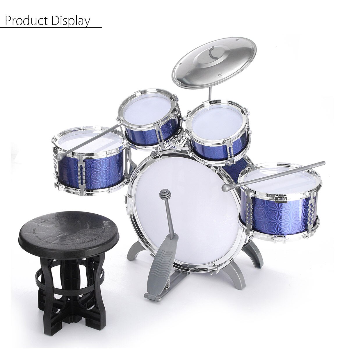 Blue Drum Set Kit Children Kid Musical Educational... – Vicedeal