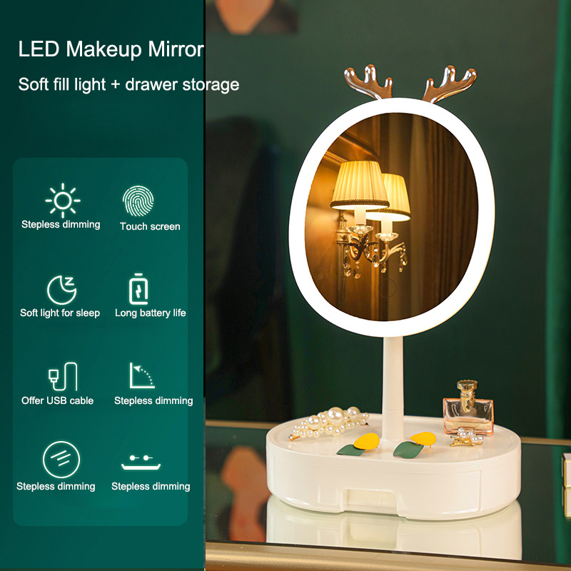 Mirror with light Led Cosmetic Light Makeup Vanity... – Vicedeal
