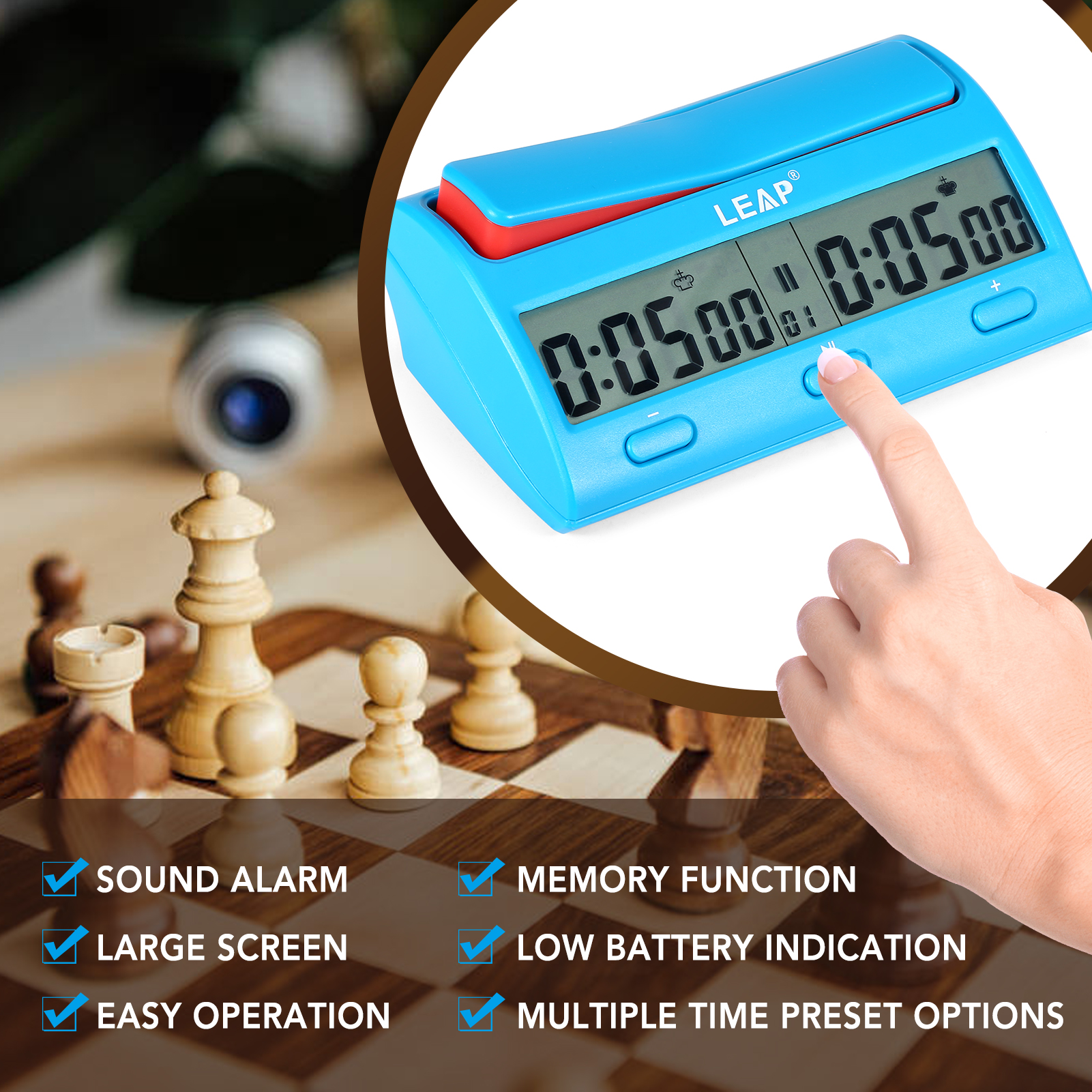 LEAP PQ9912 Digital Chess Timer Multifunctional Ch... – Vicedeal
