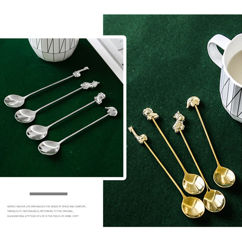 Gold silver Color Spoon Fork Stainless Steel Carto... – Grandado