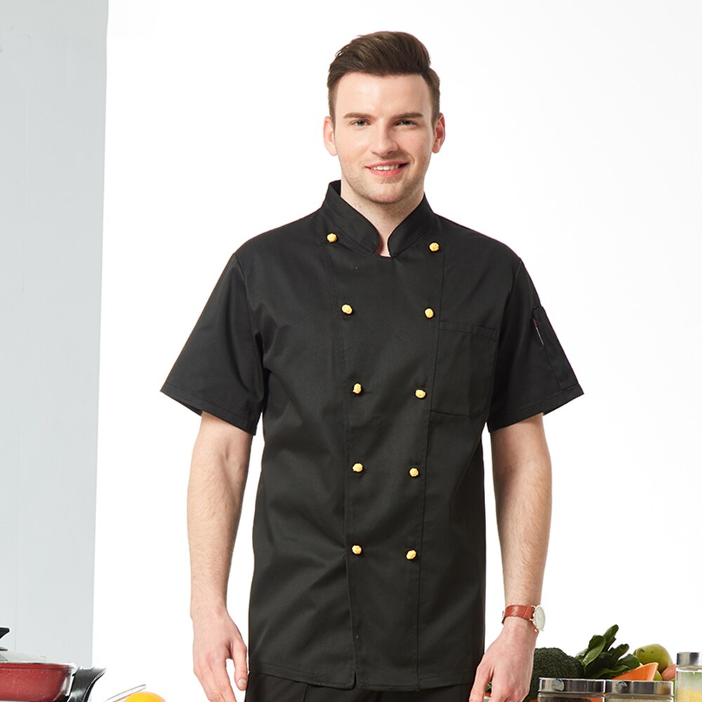 Camisa de chef de manga corta, transpirable, para ... – Grandado