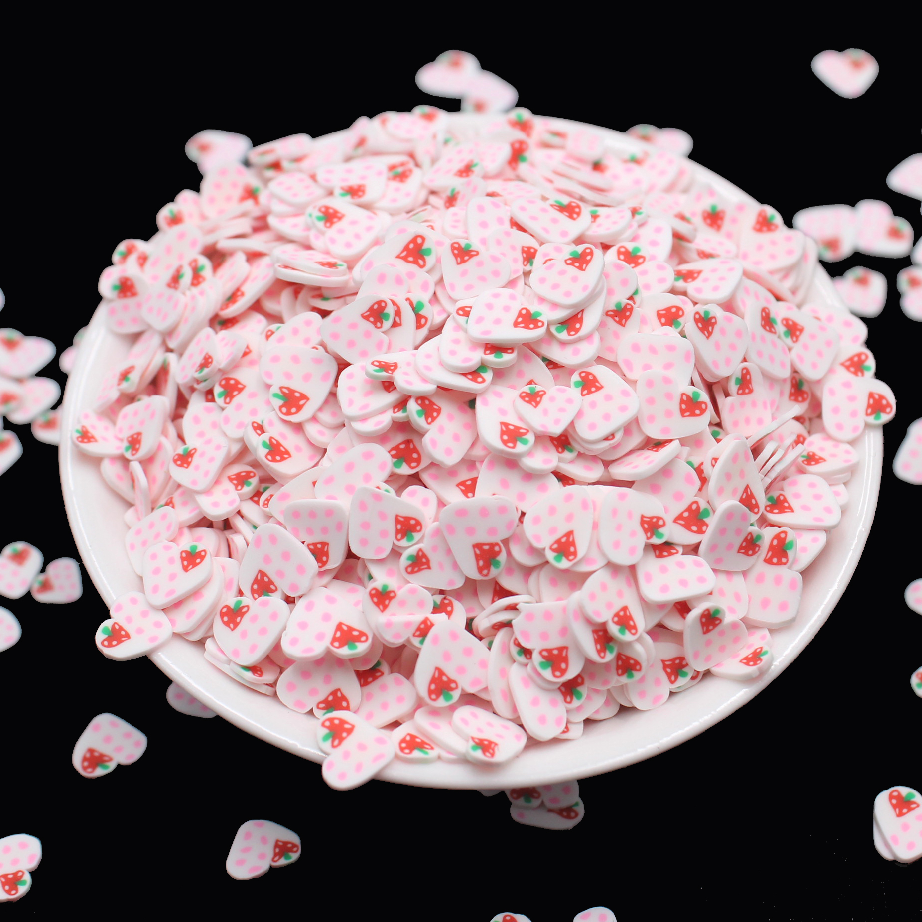 100g/Lot 5mm Pink Strawberry Polymer Clay Slices S... – Grandado