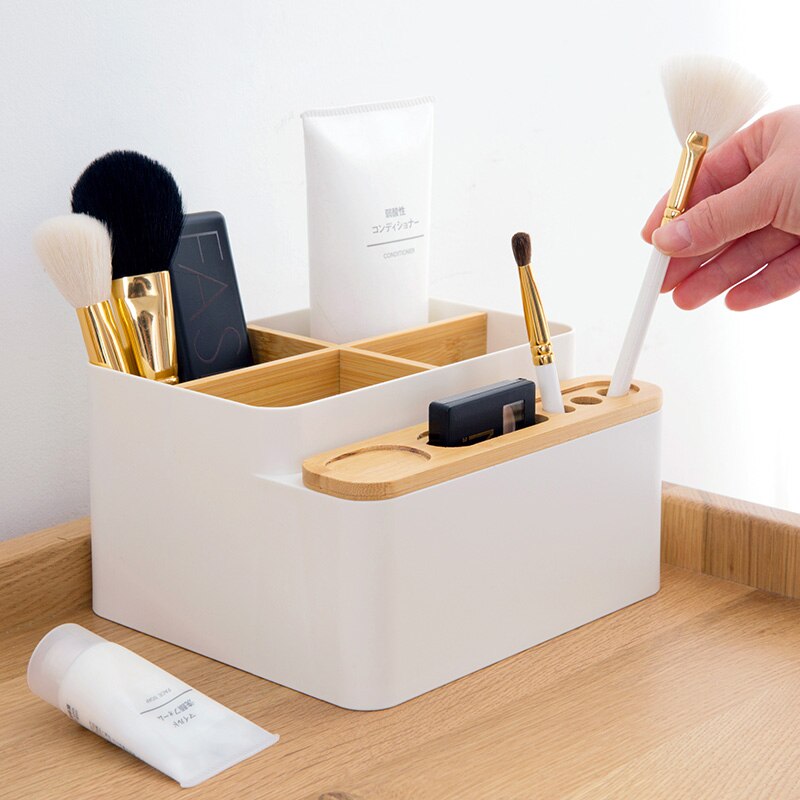 Bamboo Desk Sundry Box Office Desk Stationery Rack... – Grandado