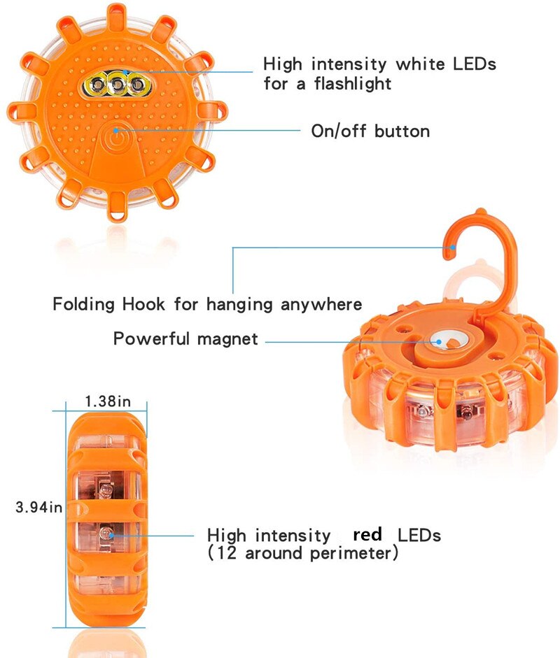Magnetic Emergency Roadside Safety Light LED Safet... – Grandado