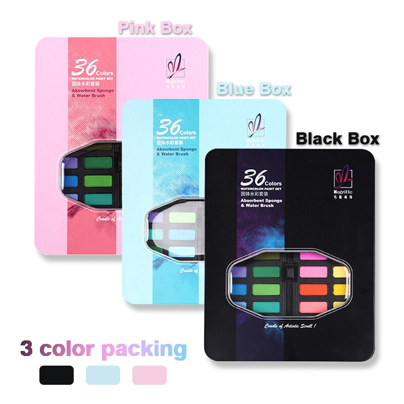 Solid Watercolor Paint 36 colors paint set 8 items... – Grandado