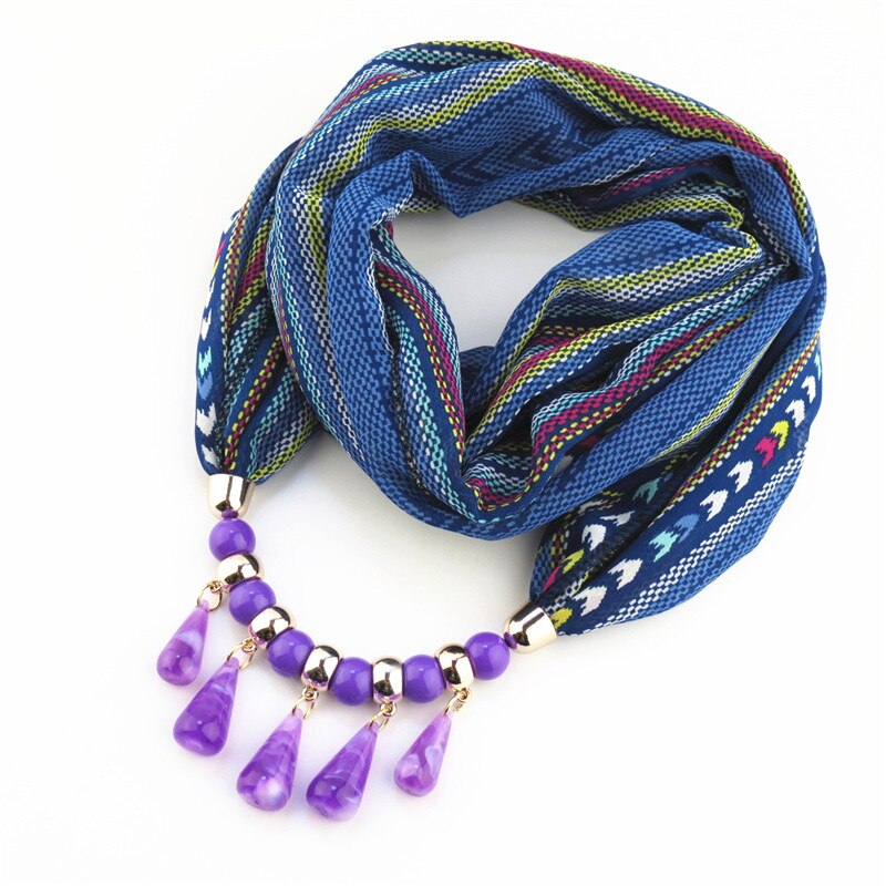 Printed Chiffon Water Bead Necklace Pendant Jewelr... – Grandado