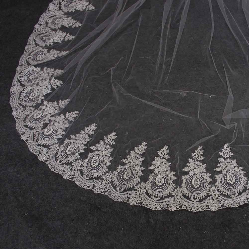 MERMAIDFUN One Layer Lace Edge Mantilla Cathedral ... – Vicedeal