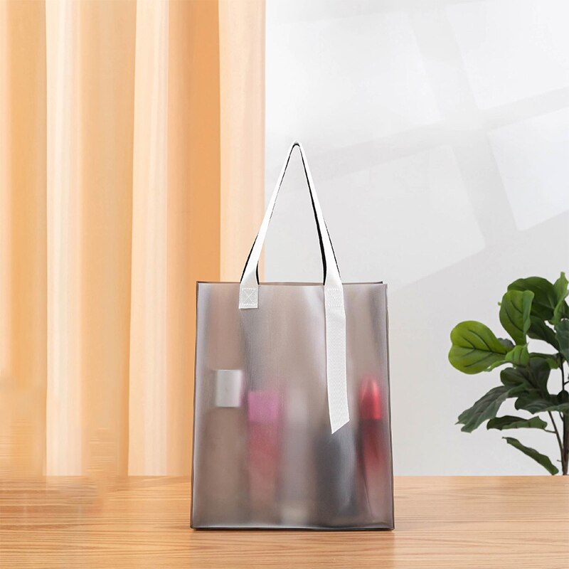 PVC Shopper Handbag Transparent Frosted Plastic Cl... – Grandado