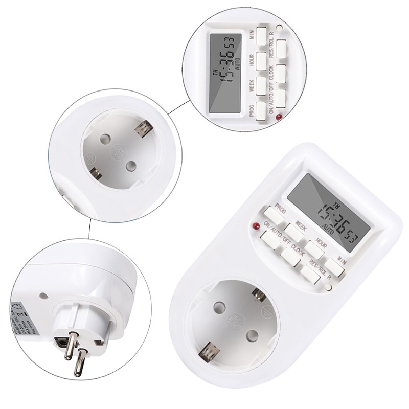 Digital Timer Electronic Switches EU Plug Socket K... – Vicedeal