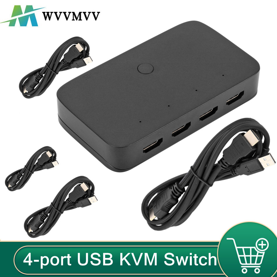 4-Port Usb Kvm Switch Hdmi-Compatibel 4 In 1 Out S... – Vicedeal