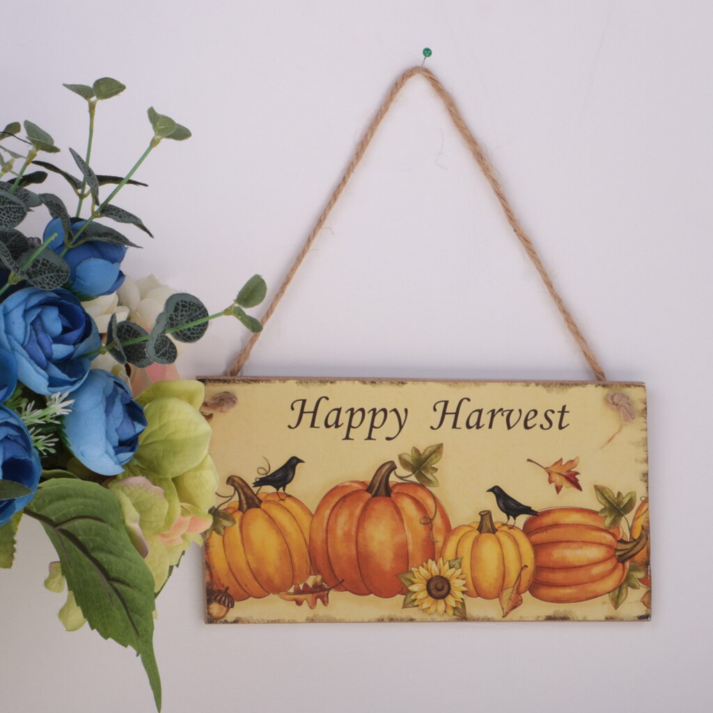 Rustic Pumpkin Happy Harvest Wooden Plaque Autumn ... – Grandado