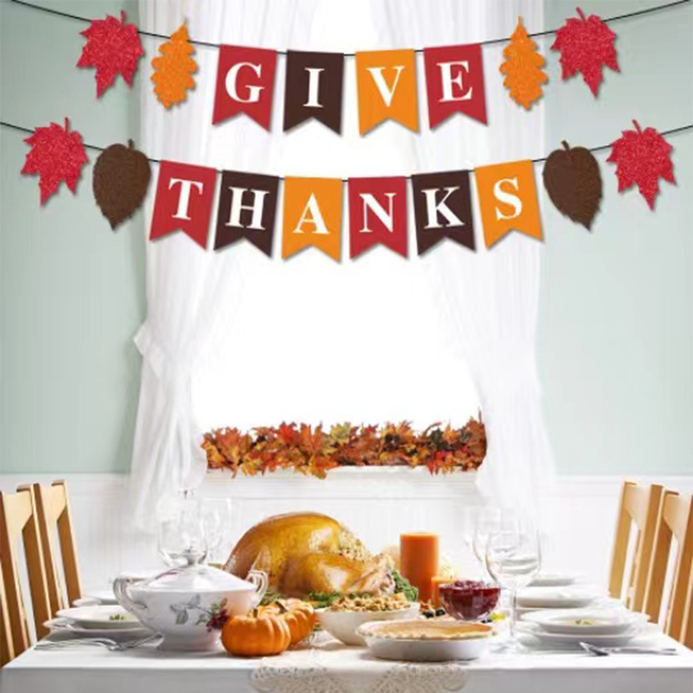 Felt Fall Thankful Give Thanks Banner Fall Maple L... – Vicedeal