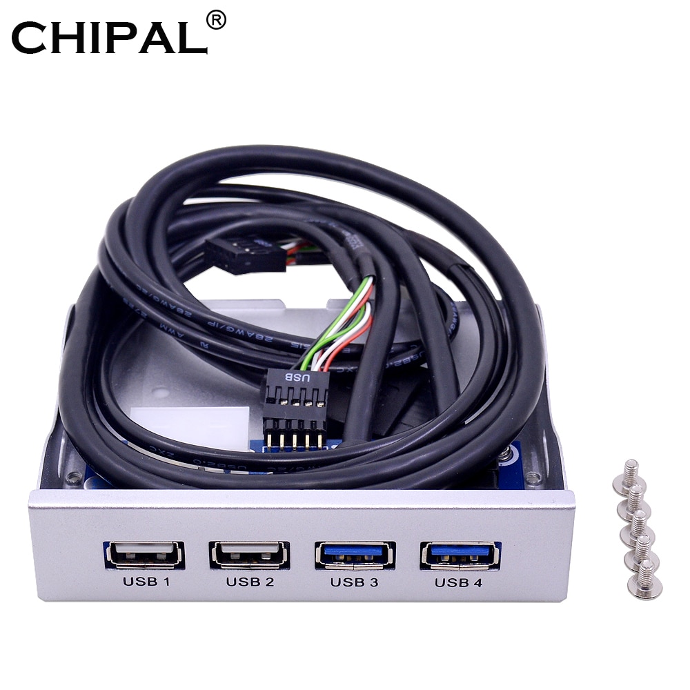 CHIPAL Silver 4 Ports USB 2.0 USB 3.0 Front Panel ... – Grandado