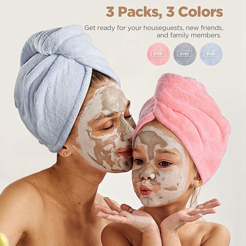 3 Pcs Microfiber Hair Towel, Hair Towel, Microfibe... – Grandado