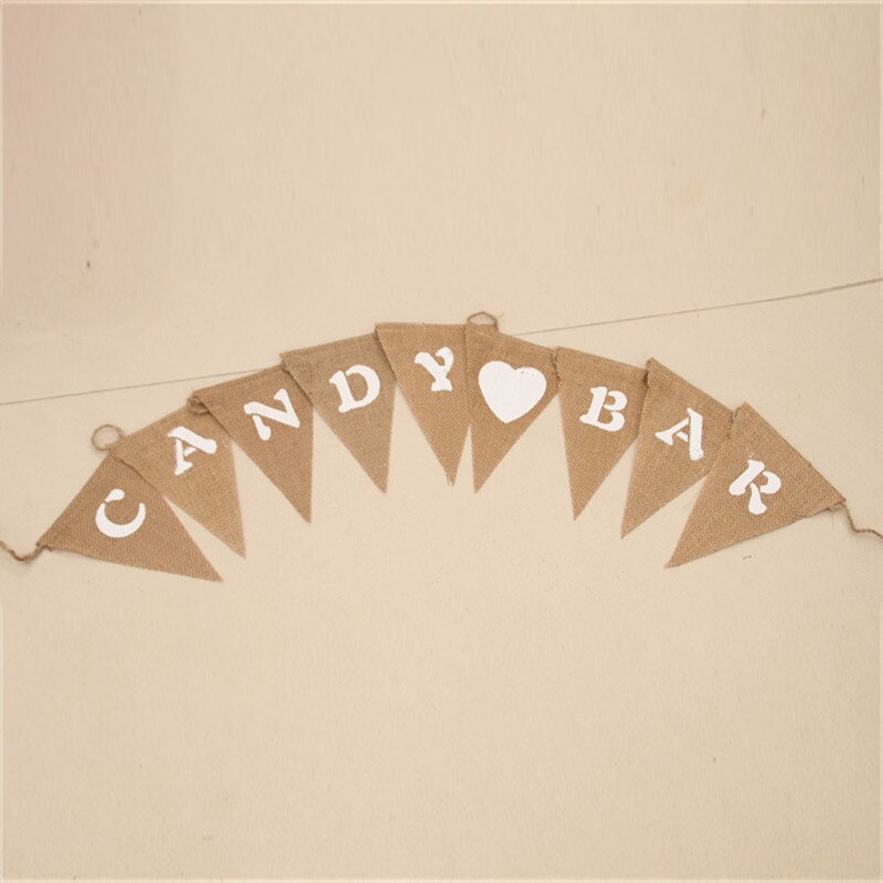 Candy Bar Linen Flags Pennant candy bar Bunting Ba... – Grandado