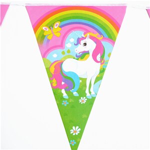 1set Unicorn horse paper banner pennant bunting Ga... – Grandado