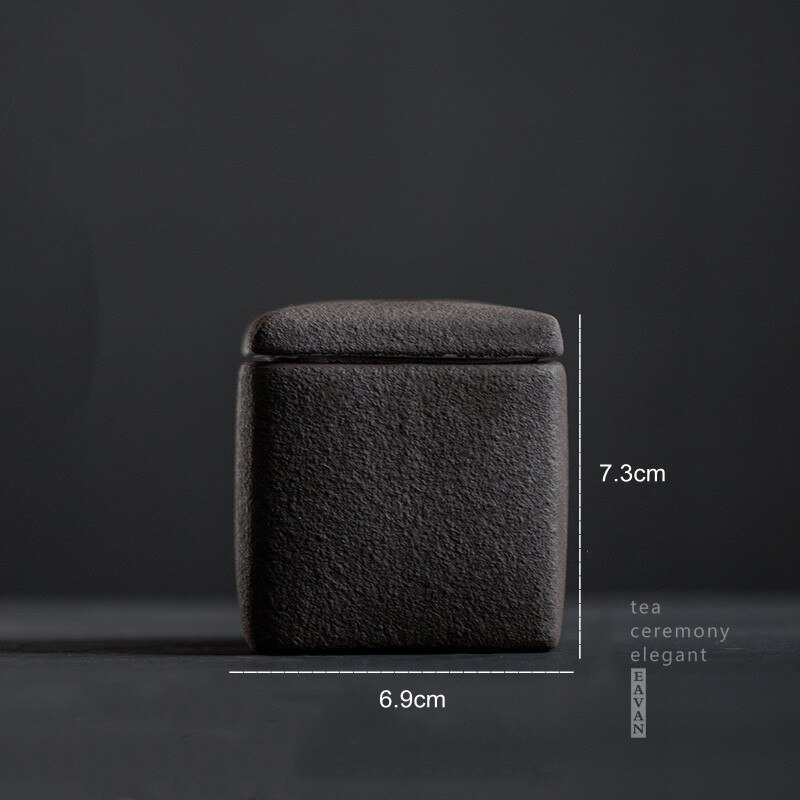 Black Square Ceramic Tea Caddy Multifunctional Tea... – Grandado