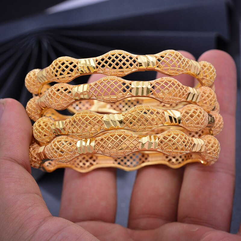 4Pcs Gold Color Bangles For Women Middle Eastern J... – Vicedeal