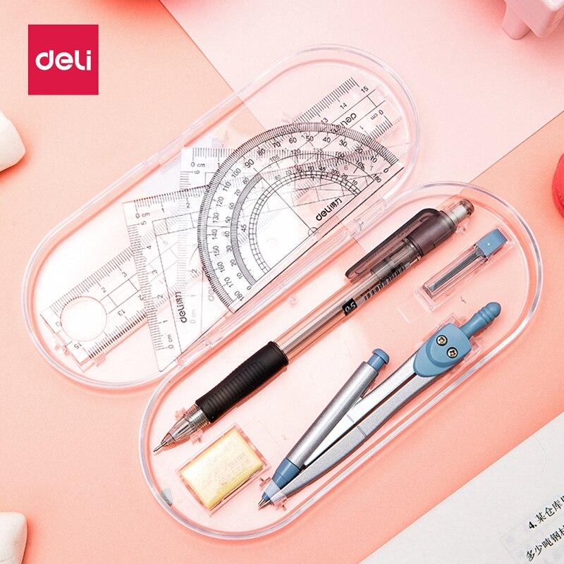 Deli Compasses Ruler Set stainless steel Compass m... – Grandado