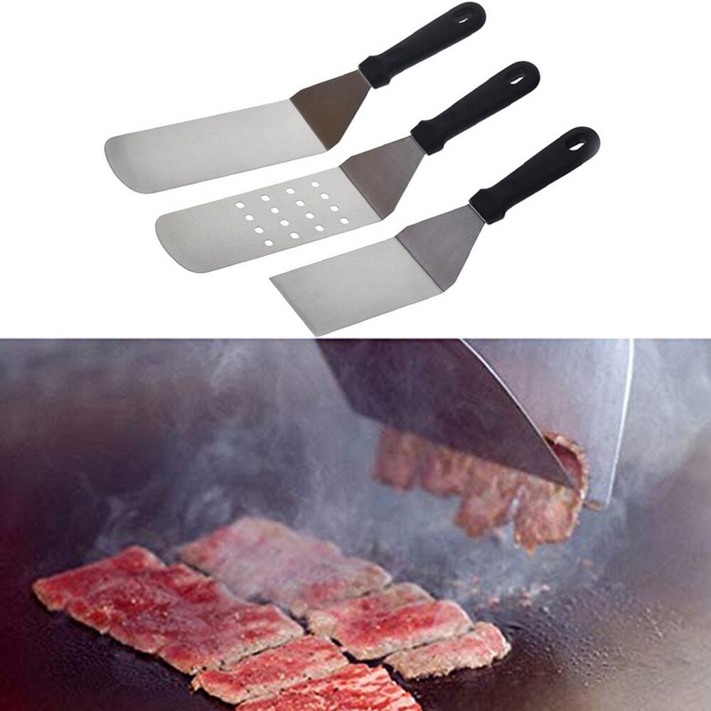 Stainless Steel Plastic Handle Cooking Spatula Kit... – Grandado