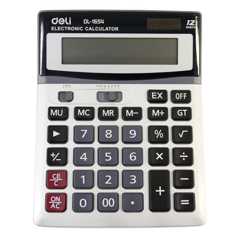 Deli DL-1654 12 Digits large display dual power ca... – Grandado