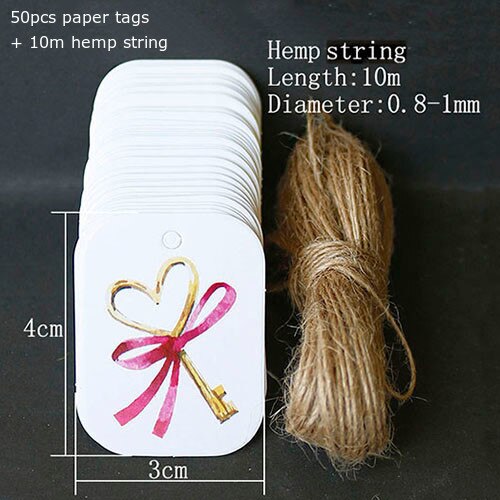 50 stuks Mooie Wit Papier Label Label Bloem Hart H... – Grandado