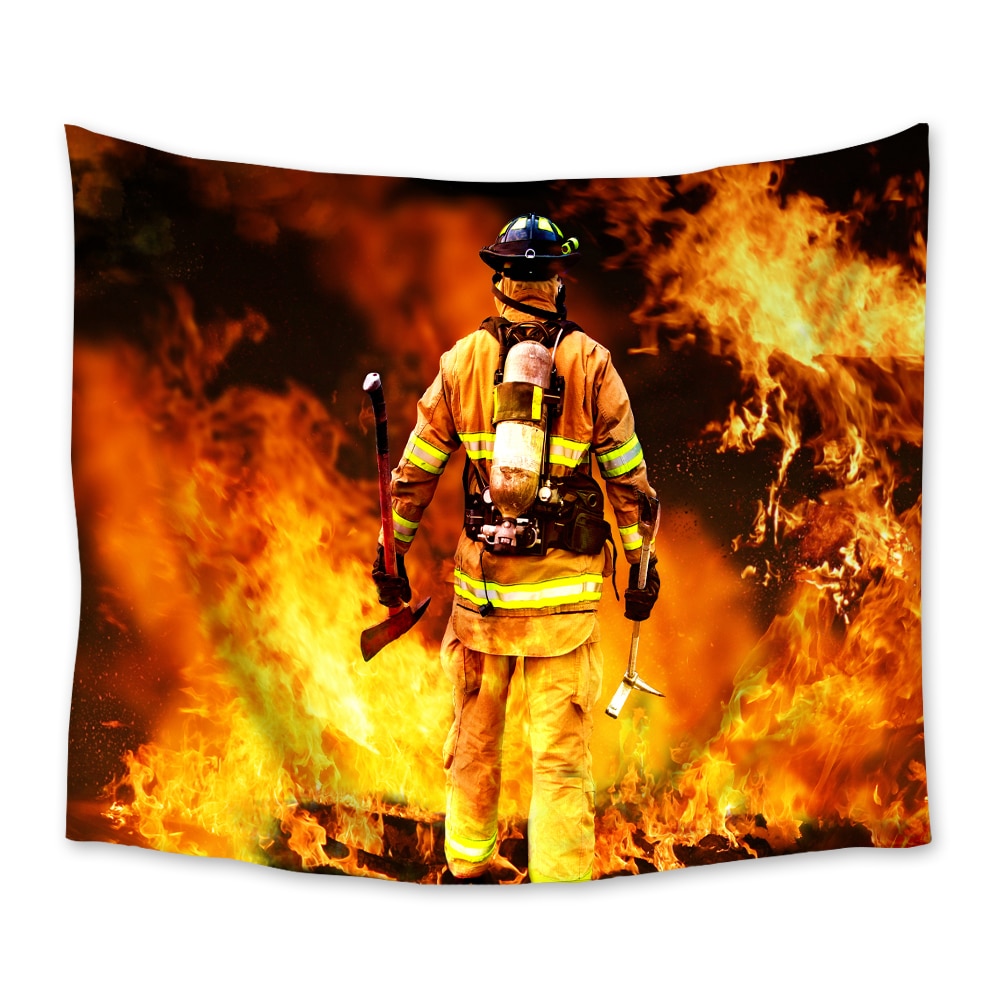 Firemen Tapestry Wall Hanging Tapestries Fire Figh... – Grandado