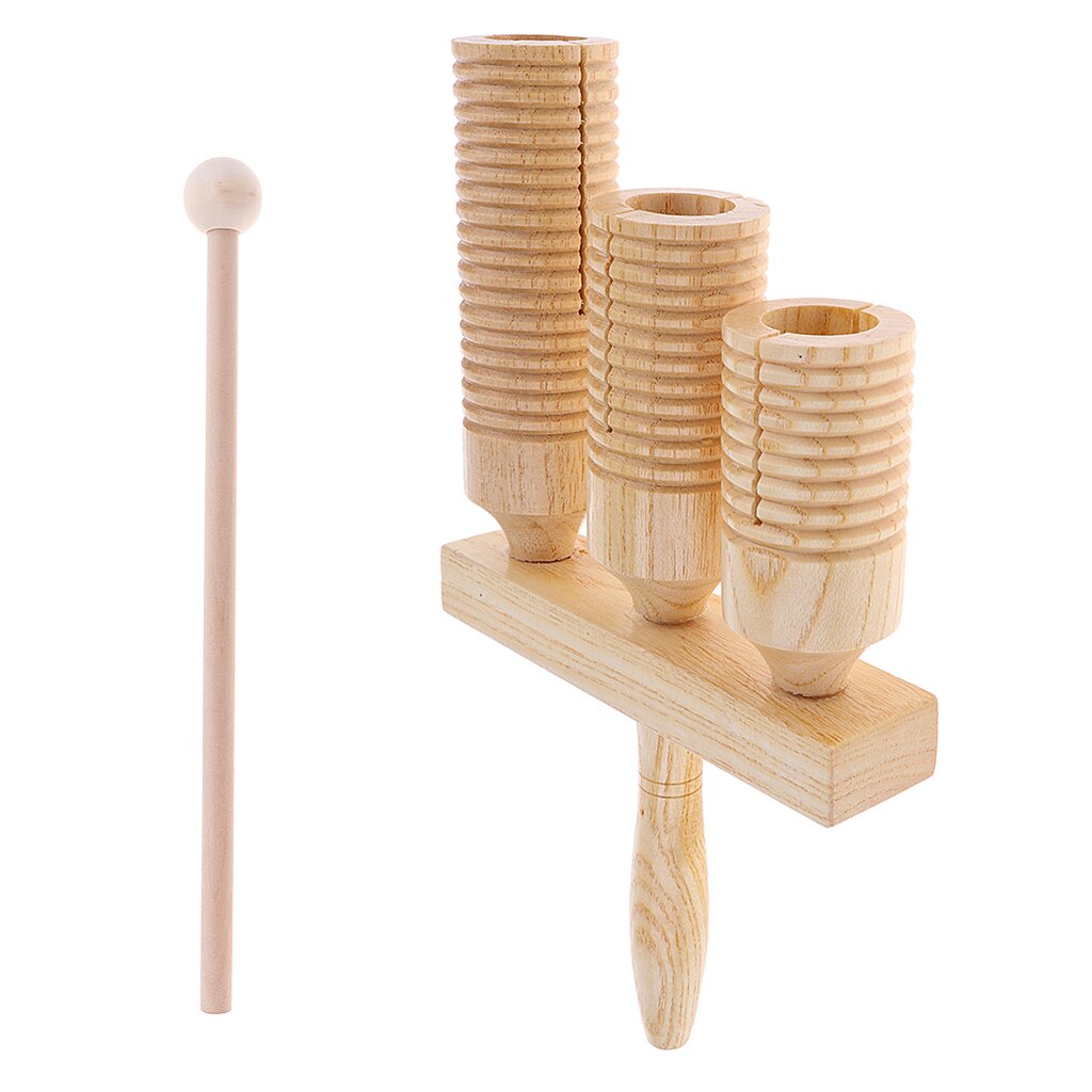 3 Tone Wooden Agogo Bell Wood Tone Block for Kids ... – Vicedeal