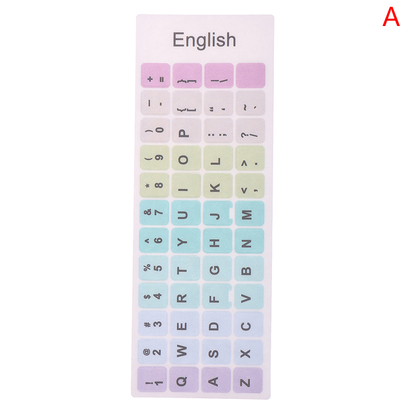 English Keyboard Sticker Makaron Color Keycap Key ... – Vicedeal
