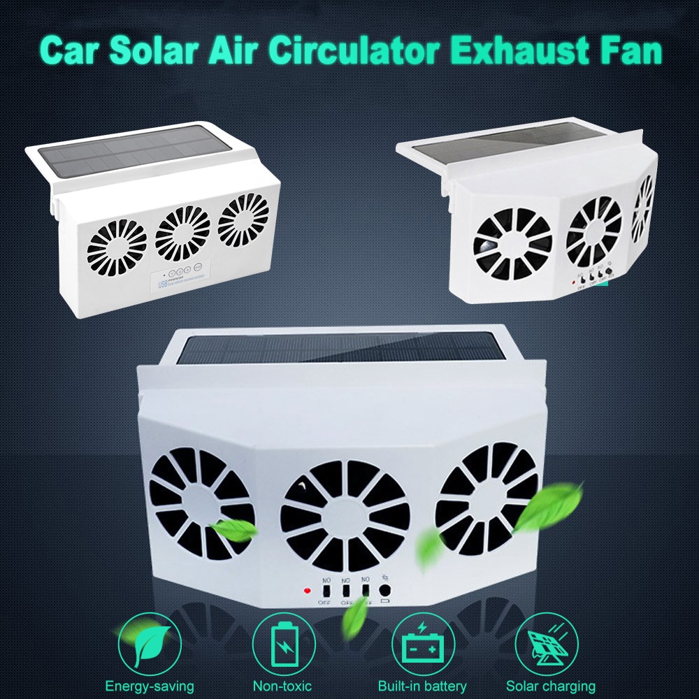 Solar/USB Dual Charging Vehicle Cooling Tool Car E... – Grandado