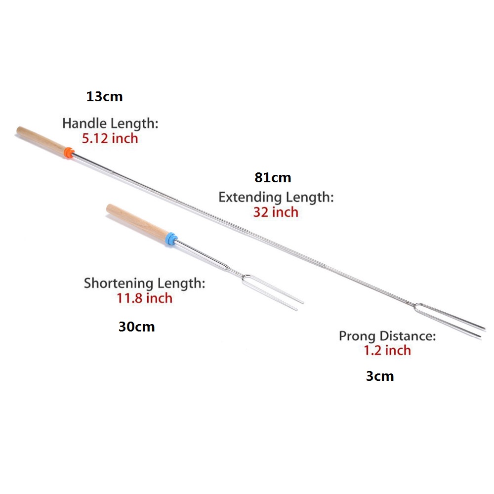 1 Piece BBQ Telescopic Fork Stainless Steel Stick ... – Vicedeal