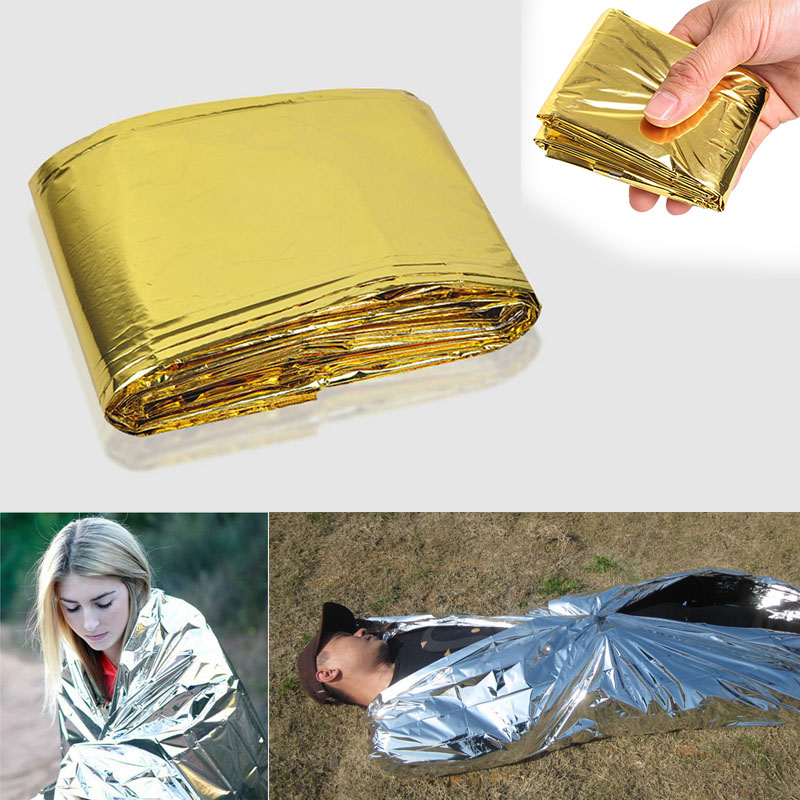 160 x 210cm Emergency Foil Mylar Blanket Rescue Th... – Grandado
