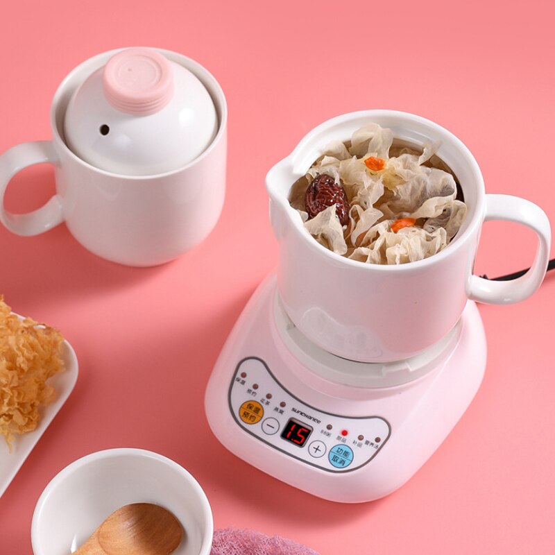 600ml Portable White Electric Kettle Ceramic Handl... – Grandado