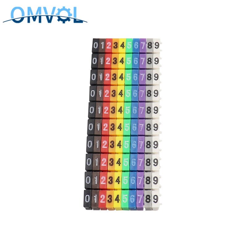 100 stks/pakket 0-9 0123456789 0.75mm2-6mm2 Arabis... – Vicedeal