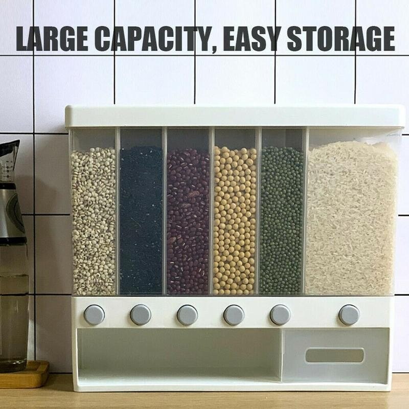 10kg Wall-mounted Dry Food Dispenser Grains Rice B... – Grandado