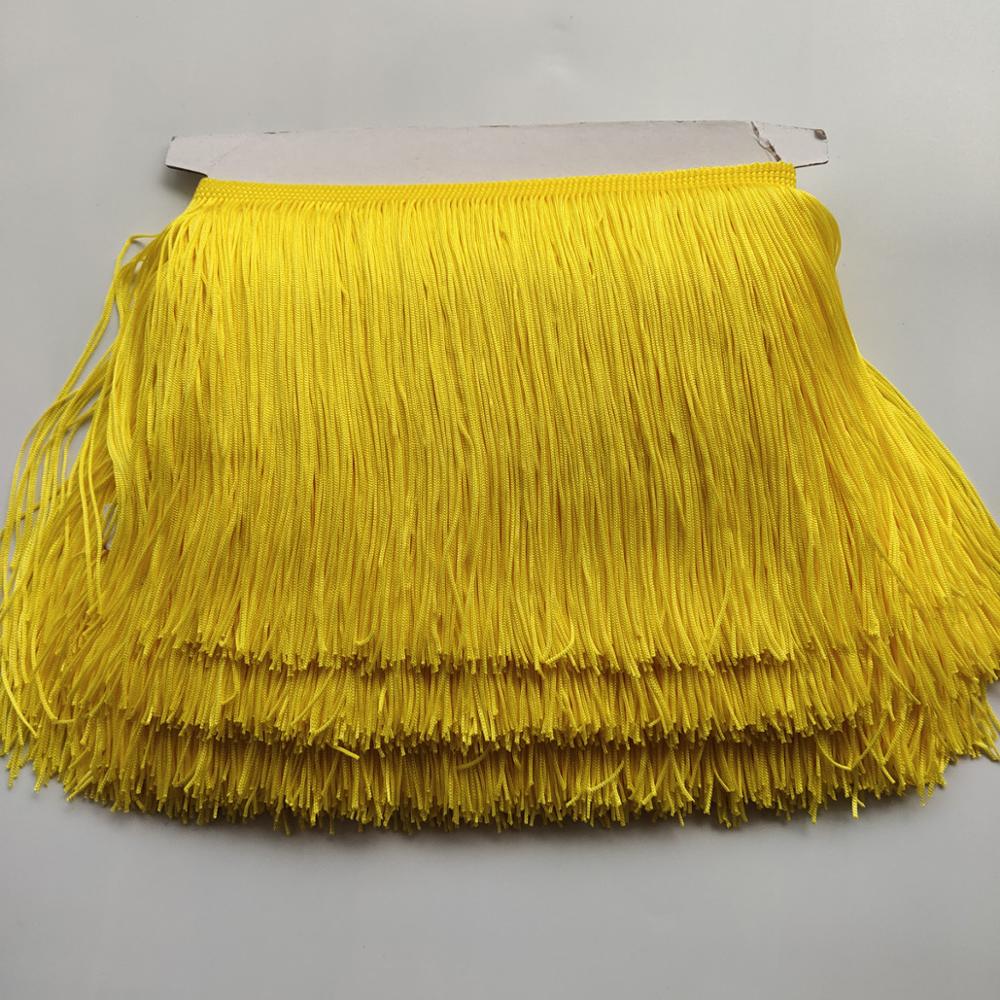 15CM Long 1 Meters Yellow Lace Fringe Trim Polyest... – Vicedeal