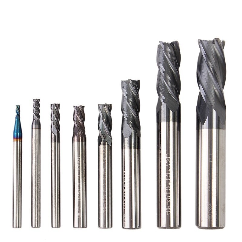 8 Stuks 4-Slot Carbide End Mill Set Wolfraam Staal... – Grandado