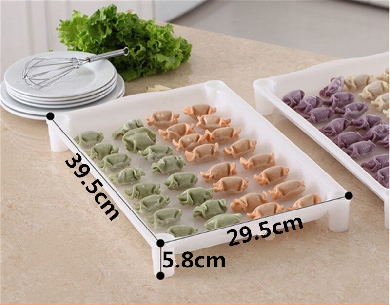 Kitchen food storage box dumpling plate plastic pl... – Vicedeal