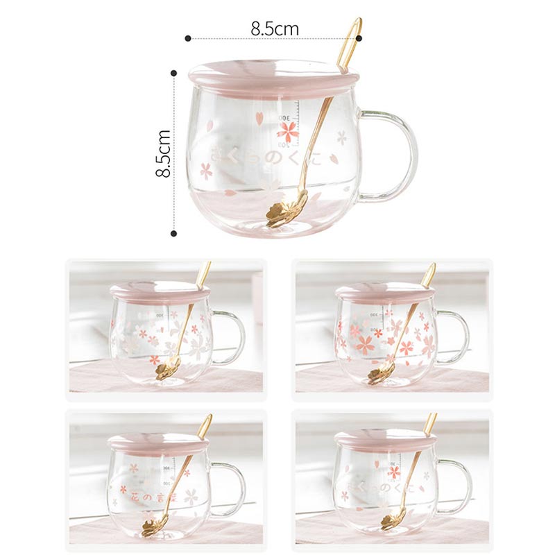 Japan Style Glass Mug Cute Pink Kawaii Drinkware M... – Grandado