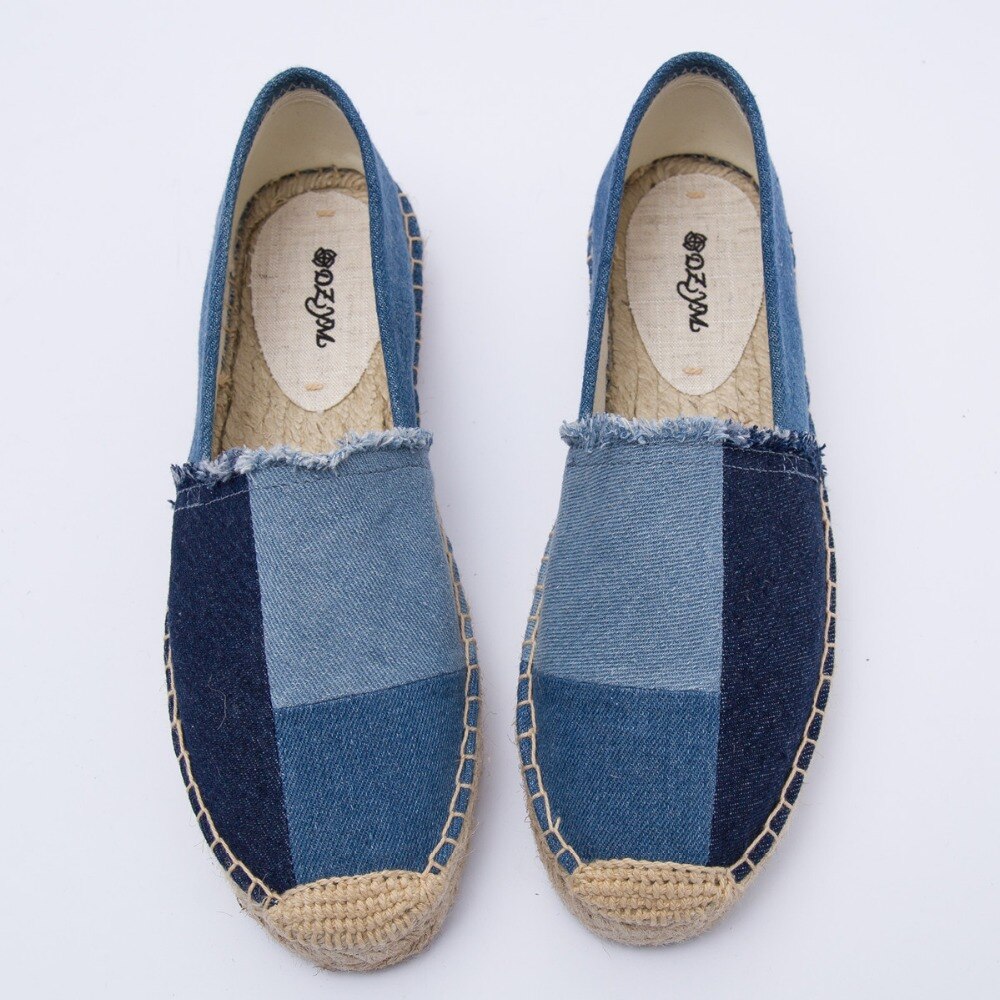 Women's denim cloth slip-on flats loafers brand he... – Grandado