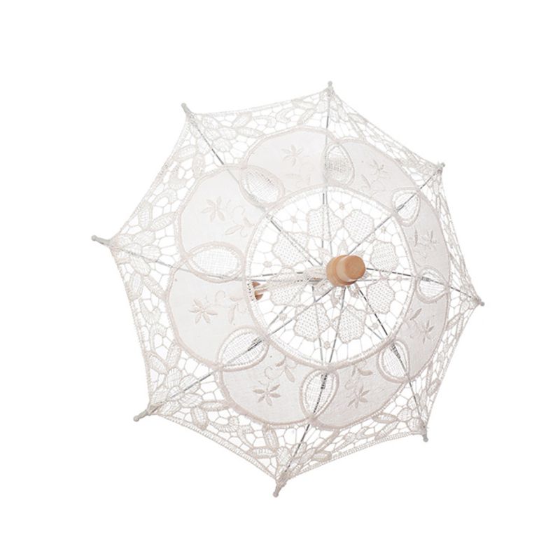 Wedding Bridal Umbrella Fan Sun Handmade Lace Para... – Grandado