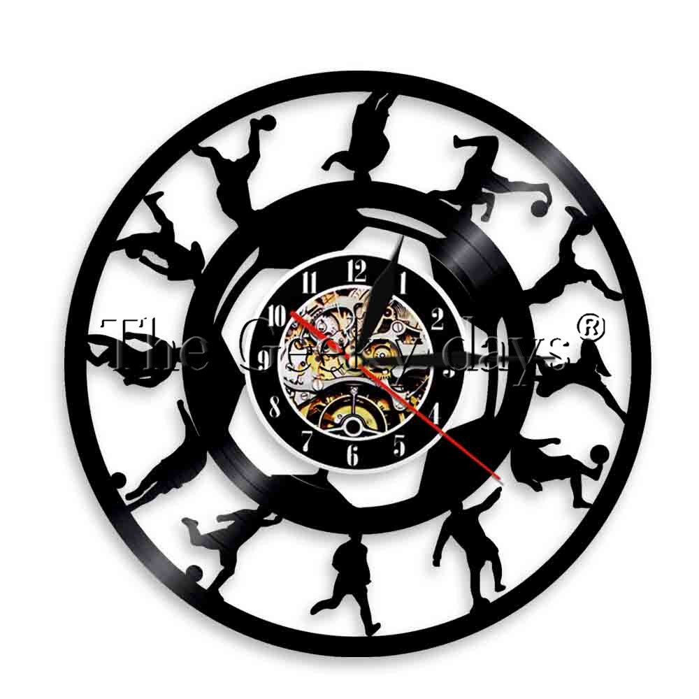 1Piece Football Players Silhouette Wall Clock Socc... – Grandado