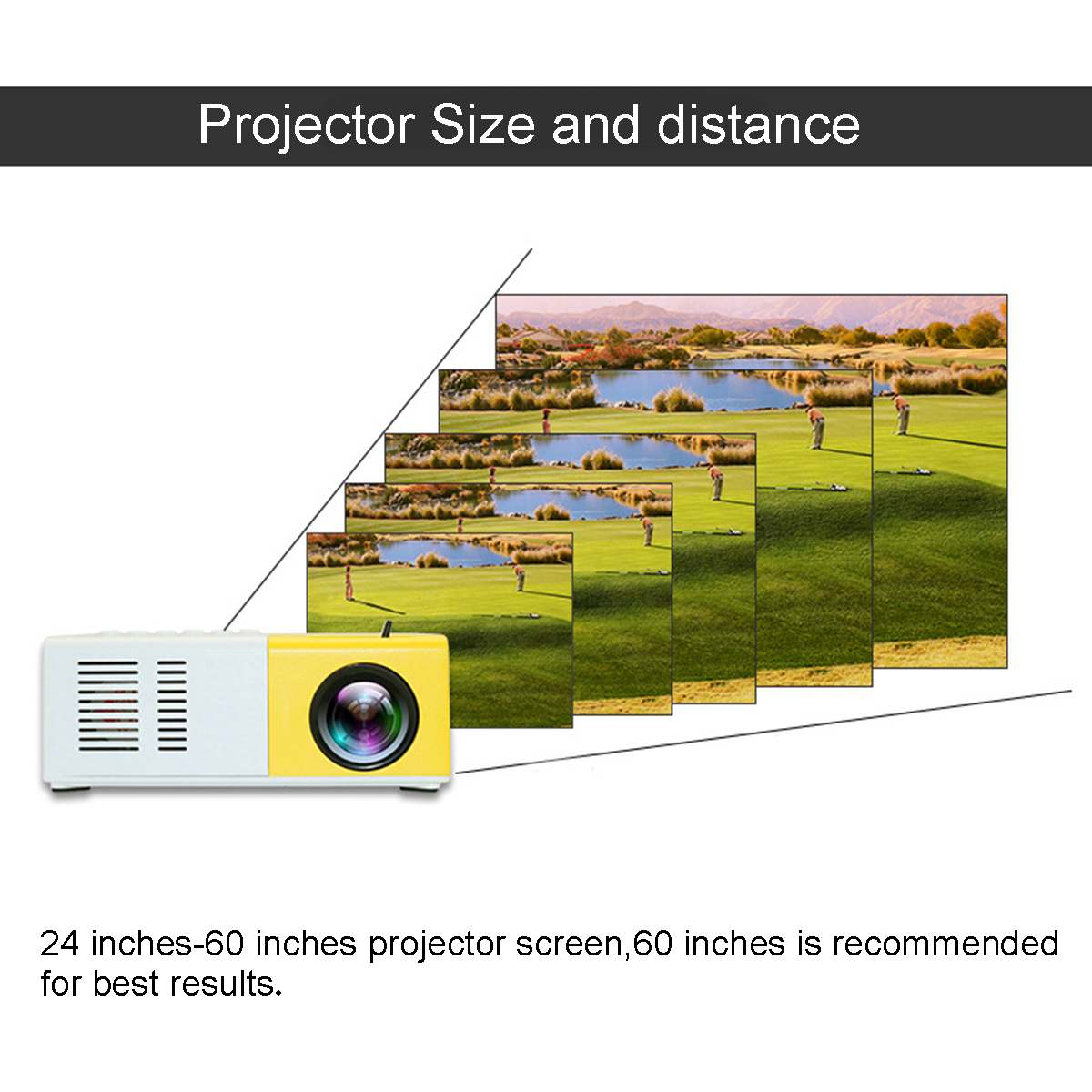 HD 1080P LED Mini Projector 320x240 Pixels Portabl... – Vicedeal