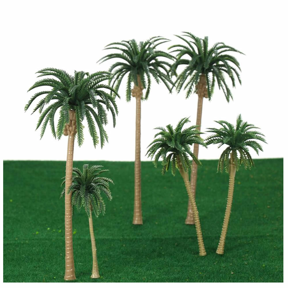 5 Pieces Model Trees Coconut Palm Tree Train Scene... – Grandado
