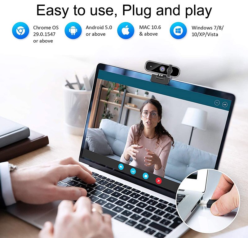 2K Conferentie Pc Webcam Autofocus Usb Para 5 Milj... – Vicedeal