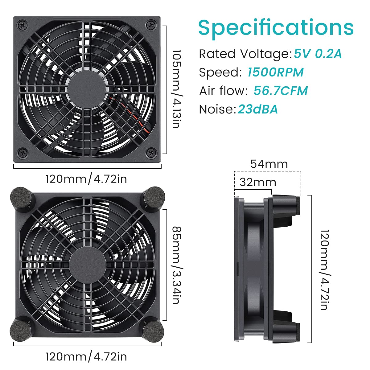 Router Cooling Fan DIY PC Cooler TV Box Wireless S... – Grandado