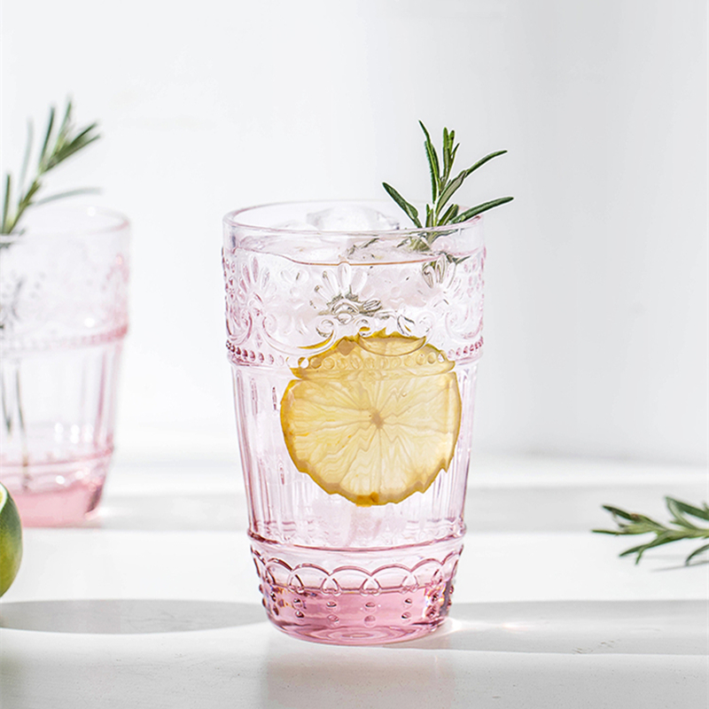 Simple Pink Glass Water Glass Household Breakfast ... – Grandado