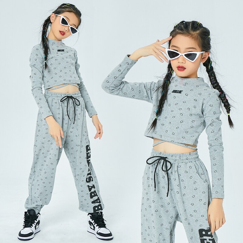 Hip-Hop Dance Costume For Kids Long Sleeved Sports... – Grandado