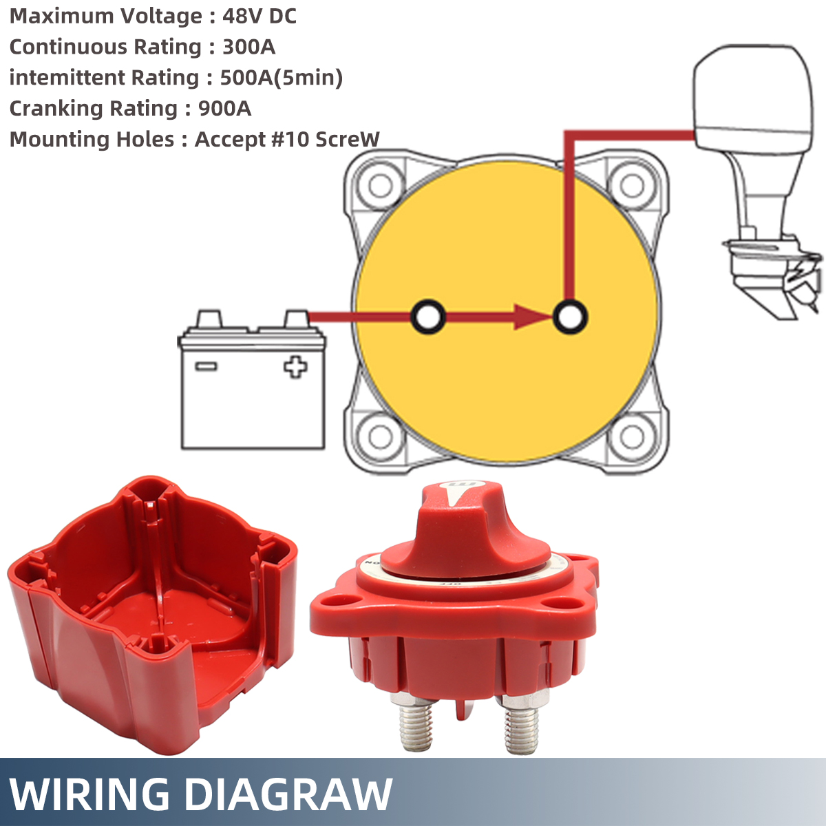 M Series Battery Disconnect Switch, 100A-300A Mari... – Grandado