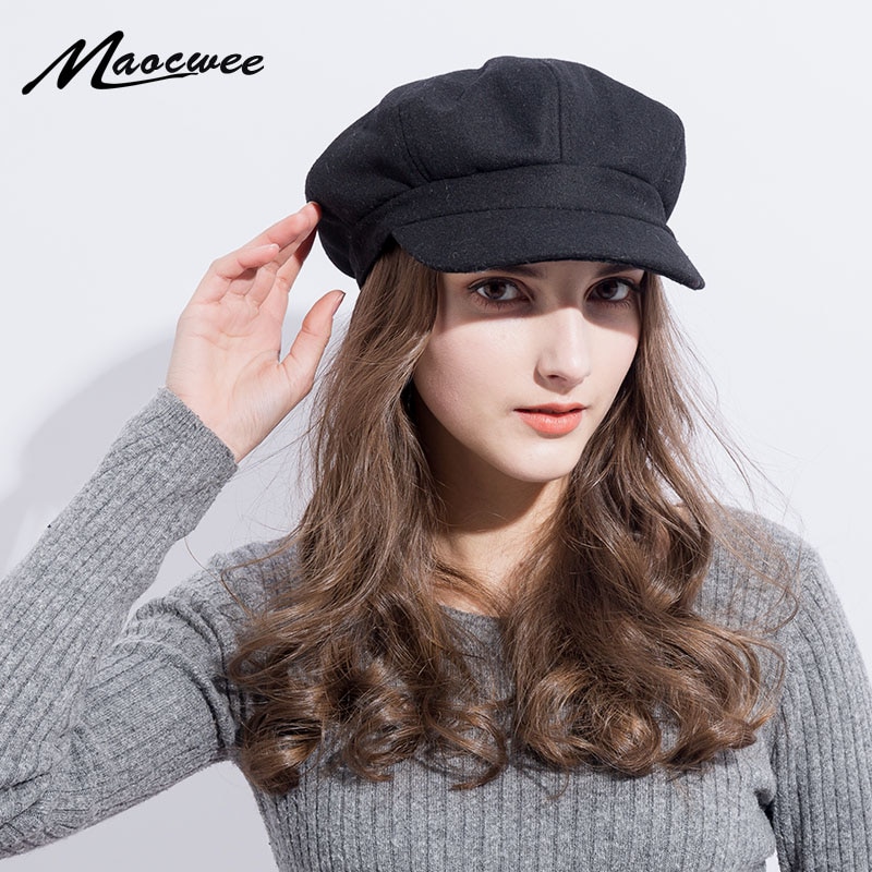 Boina de lana para mujer, gorro de , estilo inform... – Grandado